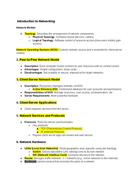 Itm 301 Midterm Shortened Notes Introduction To Networking Network