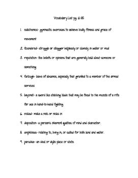 Code Talker Vocabulary List And TestPart 4 By Sarah Bruce TPT