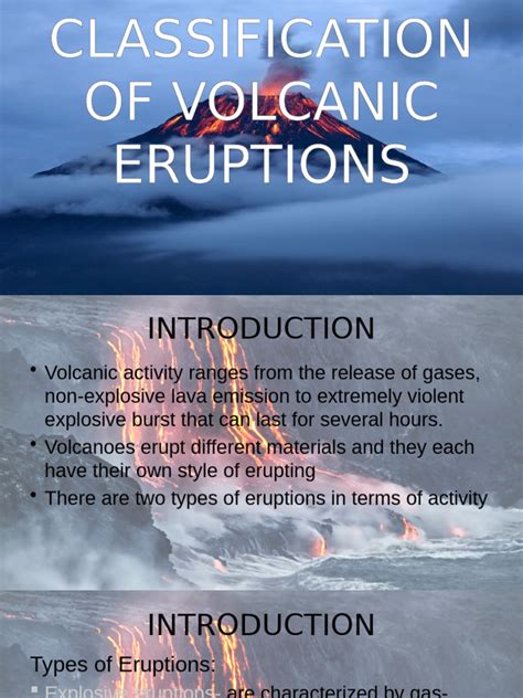 Classification Of Volcanic Eruptions G9 Pdf Types Of Volcanic Eruptions Volcano