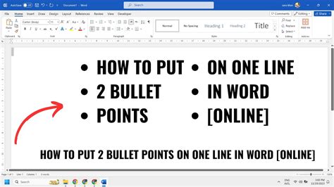how to put 2 bullet points on one line in word [online] youtube