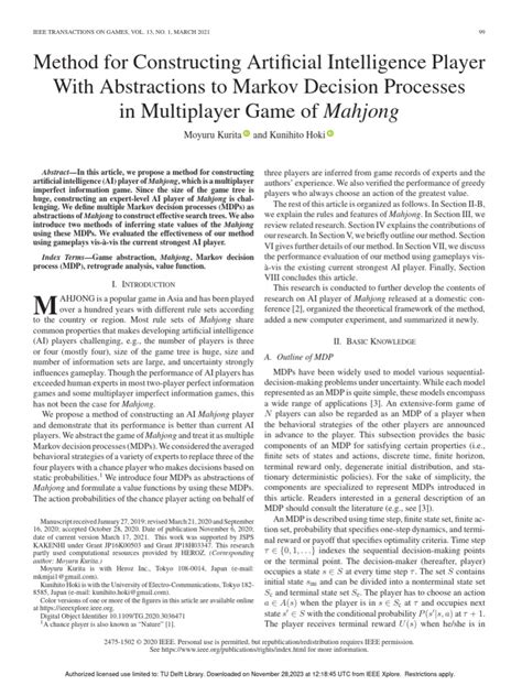 Method For Constructing Artificial Intelligence Player With