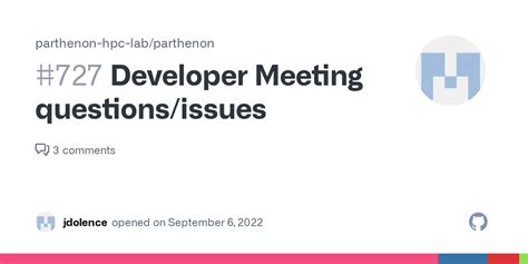 Developer Meeting Questionsissues · Issue 727 · Parthenon Hpc Lab
