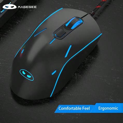 Magegee 1pc G12 Blackwired Mute Gaming Mouse 7 Colors Breathing Led Backlit Mouse 6