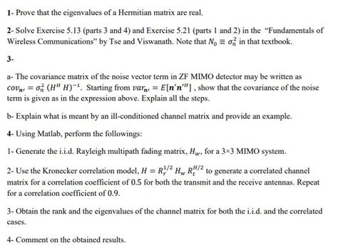 solved 1 prove that the eigenvalues of a hermitian matrix
