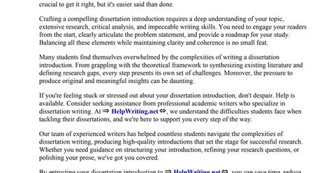 Dissertation Introduction Examples By Nancy Simmons Issuu