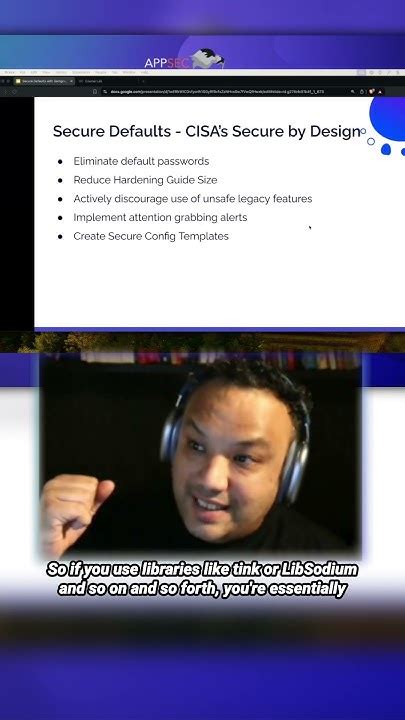 Cisa Guidelines For Secure Defaults Appsec Securecoding Youtube