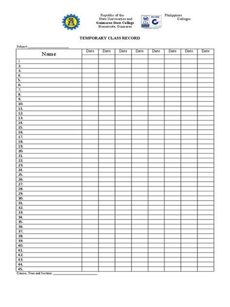 Temporary Class Record Guimaras State College Pdf Temporary Class Record Guimaras State College Pdf