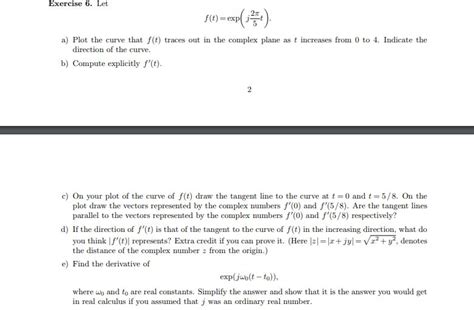 Solved Exercise Let T Exp A Plot The Curve Chegg Com
