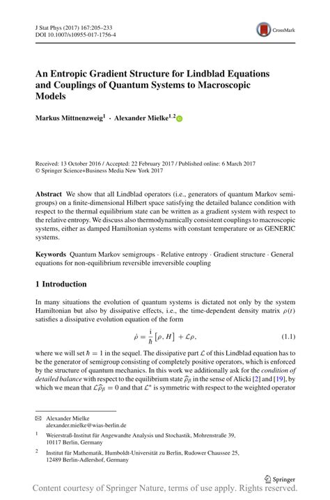 An Entropic Gradient Structure For Lindblad Equations And Couplings Of