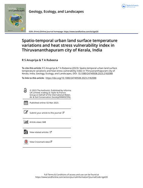 Pdf Spatio Temporal Urban Land Surface Temperature Variations And
