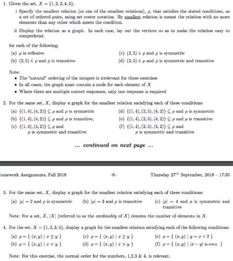Solved 1 Given The Set X 1 2 3 4 51 I Specify The Smallest
