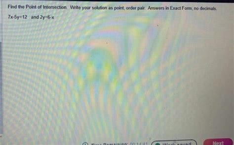 Solved Find The Point Of Intersection Write Your Solution