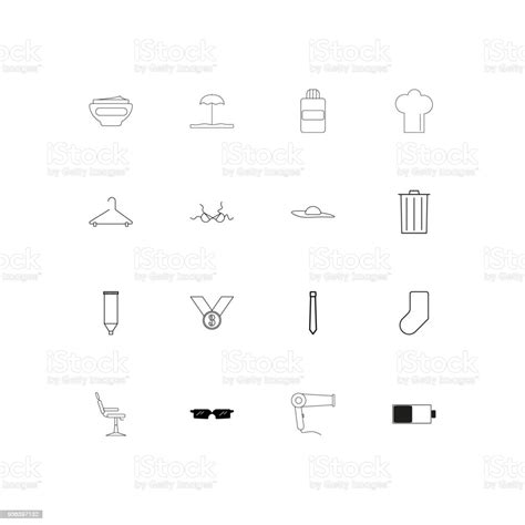 뷰티 드레스 옷 선형 얇은 아이콘 설정합니다 간단한 벡터 아이콘 설명 3위에 대한 스톡 벡터 아트 및 기타 이미지 3위 디자인 메달 Istock