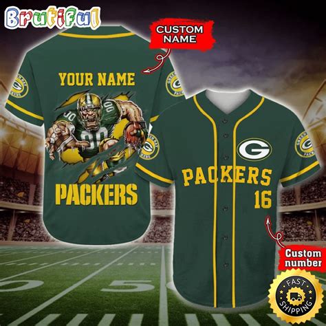 Personalized Nfl Green Bay Packers Baseball Jersey Fan Favorite Jerseys