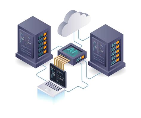 Premium Vector Implementing Ai Technology For Enhanced Cloud Server