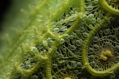 Premium AI Image Macro Photography Revealing The Intricate Beautiful Patterns Of Microscopic Algae