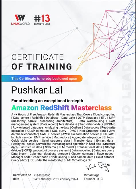 Pushkar Lal On Linkedin Righteducation Rightmentor Amazonredshiftmasterclass…