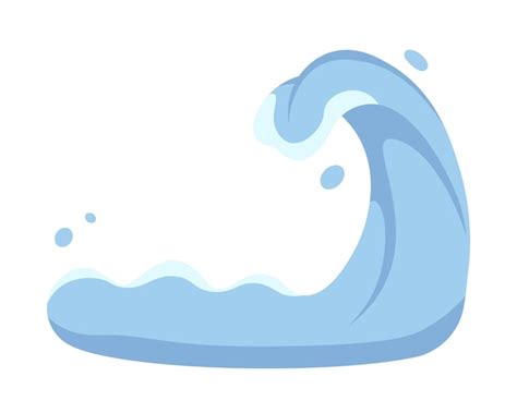 쓰나미 거대한 파도 세미 플랫 컬러 벡터 개체 자연 재해 흰색 배경에 편집 가능한 만화 클립 아트 아이콘 웹 그래픽 디자인을 위한 간단한 지점 그림 프리미엄 벡터