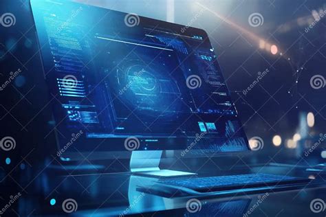 advanced computer monitor displaying futuristic data analytics in a