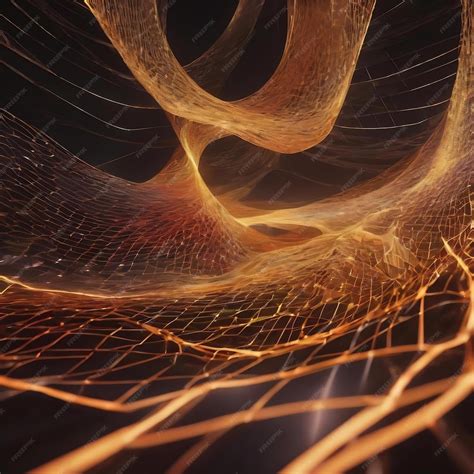Premium Photo Futuristic Abstract Mesh Wave With The Connection Of Luminous Points And Lines