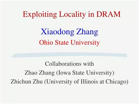 Ppt Exploiting Locality In Dram Powerpoint Presentation Free