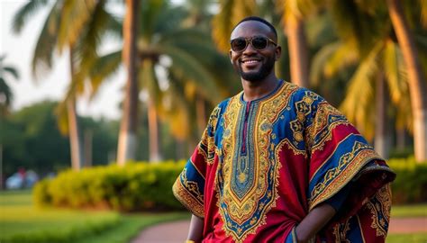 Élégance Nigériane Costume Dashiki Homme Brodé Or 🟡