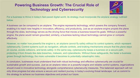 Powering Business Growth The Crucial Role Of Technology And Cybersecurity