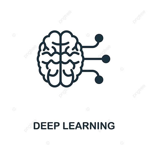 Monochrome Deep Learning Icon For Web Design And Infographics Vector