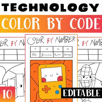 Technology Editable Color By Code Worksheet Activity Technology Color By Number