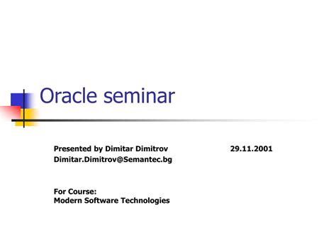 PPT Oracle Seminar PowerPoint Presentation Free Download ID
