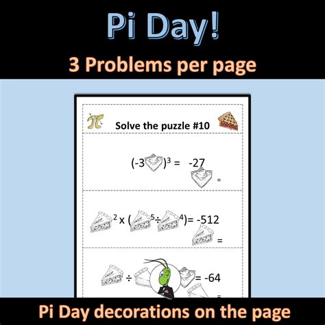 Pi Day Properties Of Exponents Logic Puzzles Algebra 1 Made By Teachers