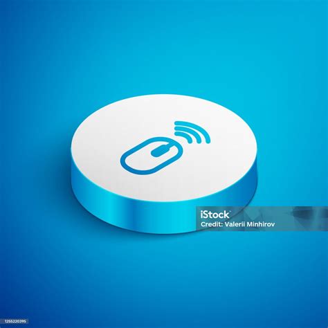 파란색 배경에 격리 된 등소 선 무선 컴퓨터 마우스 시스템 아이콘 무선 연결과 사물 인터넷 개념 흰색 원 버튼 벡터 0명에 대한 스톡 벡터 아트 및 기타 이미지 Istock