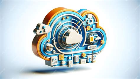 Premium Ai Image 3d Flat Icon As Cloud Fusion Cloud Elements Fuse Together Symbolizing The