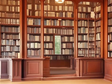 Premium Ai Image Book Library In The Home Ai Generator