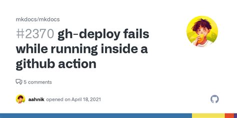 Gh Deploy Fails While Running Inside A Github Action · Issue 2370