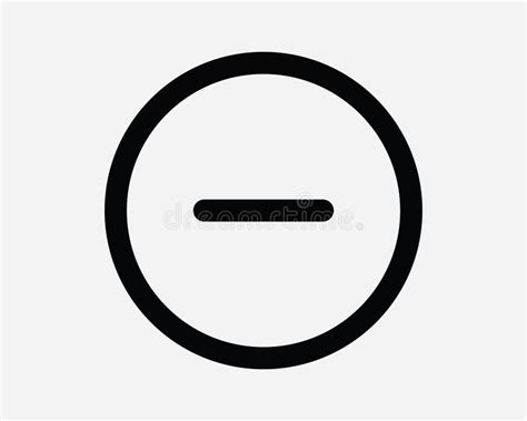 Negative Terminal Icon Minus Round Symbol Dash Circle Vector Subtract