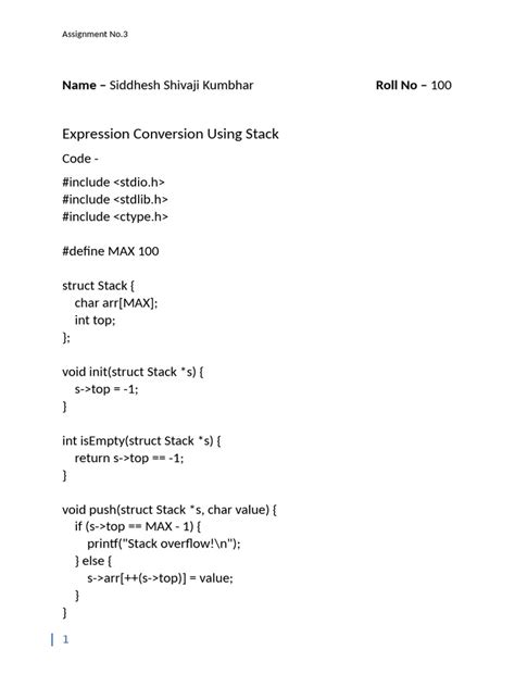 Expression Conversion Using Stack Pdf