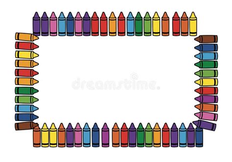 Crayon Clipart Border Stock Vector Illustration Of Design 368501891