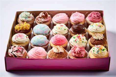 Premium Ai Image Cupcake Assortment In The Box Professional
