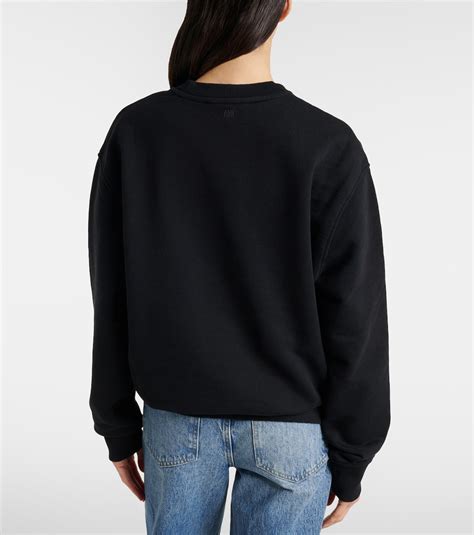 Ami De Cœur Cotton Jersey Sweatshirt In Black Ami Paris Mytheresa