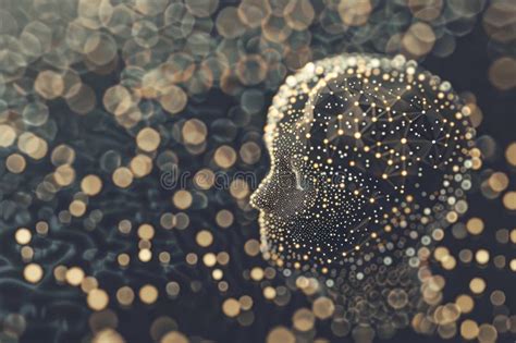 Abstract Representation Of Ai Digital Face Dissolving Into Binary Code