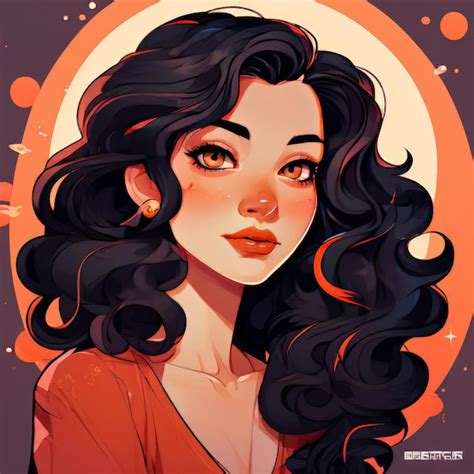 Premium Vector A Poster For A Girl With A Red Moon Behind Her