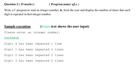 Solved Question Marks Program Name Q C Write A C Chegg