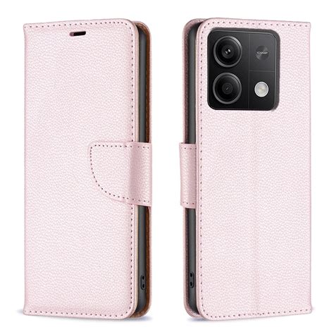 For Xiaomi Redmi Note G Global Litchi Texture Pure Color Leather Phone Case Rose Gold
