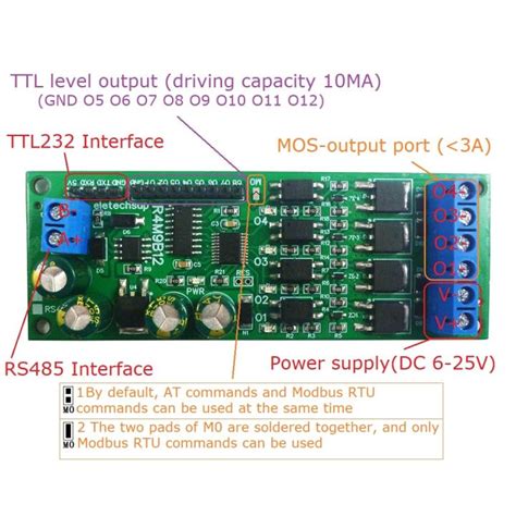 dc 6 24v 4ch rs485 ttl232 มัลติฟังก์ชั่ mos ทรานซิสเตอร์โมดูลโซลิดสเตต