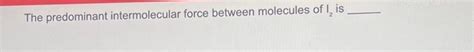 Solved The Predominant Intermolecular Force Between