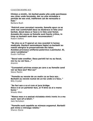 135 cugetări despre sex DOC