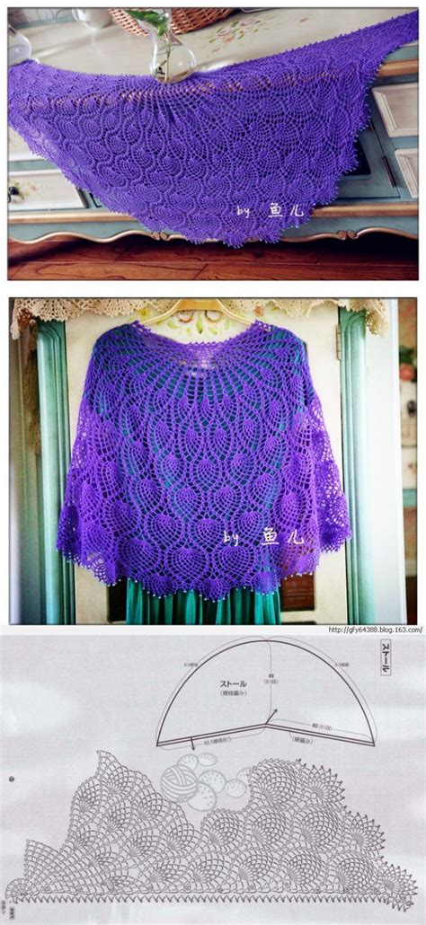 АНАНАСОВАЯ ШАЛЬ Valentina Cergutsa Вязание спицами и крючком Вязанная крючком шаль