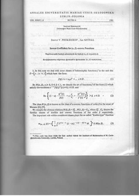 Pdf Inverse Coefficients For α β Convex Functions