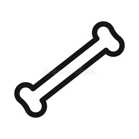 Bone Icon Black Line Art Vector Stock Illustration Illustration Of